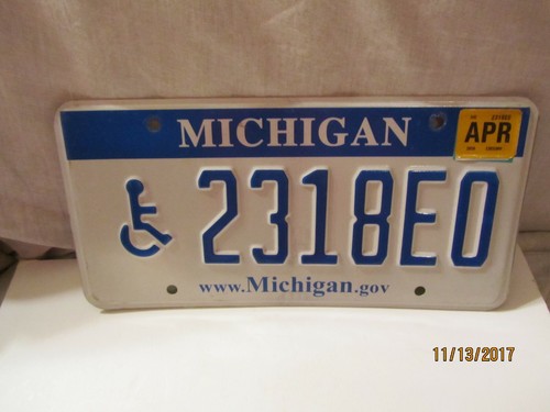 Vintage 2010 Michigan Handicap License Plate 2318E0 | eBay