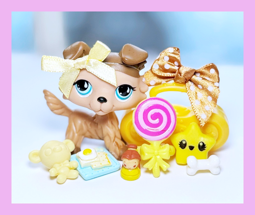 2008 Authentic Littlest Pet Shop LPS #893 Collie Dog Blue Teardrop Eye ...
