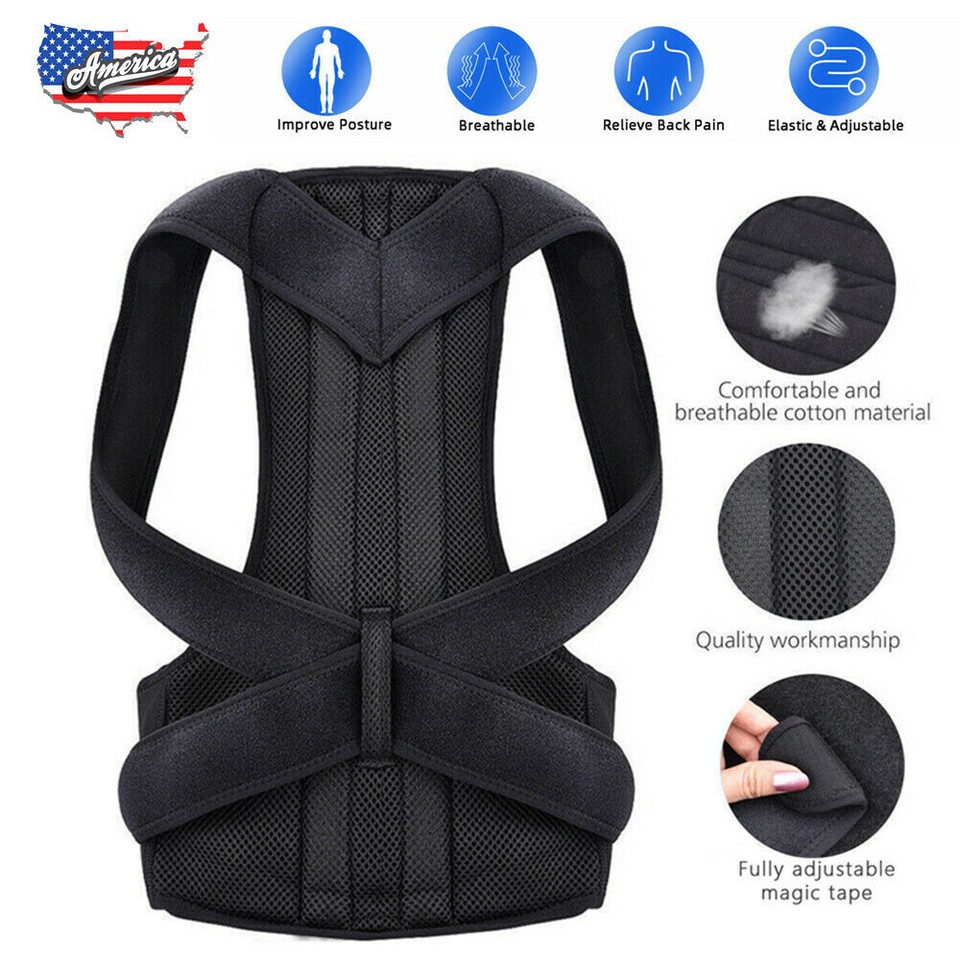 Adjustable Posture Corrector Back Shoulder Support Correct Brace Belt ...