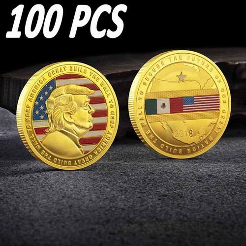 100PCS The Wall To Keep America Great Commemorative Donald Trump ...