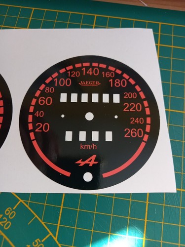 Sticker autocollant Alpine A310 V6 Phase 2 fond de compteur ...