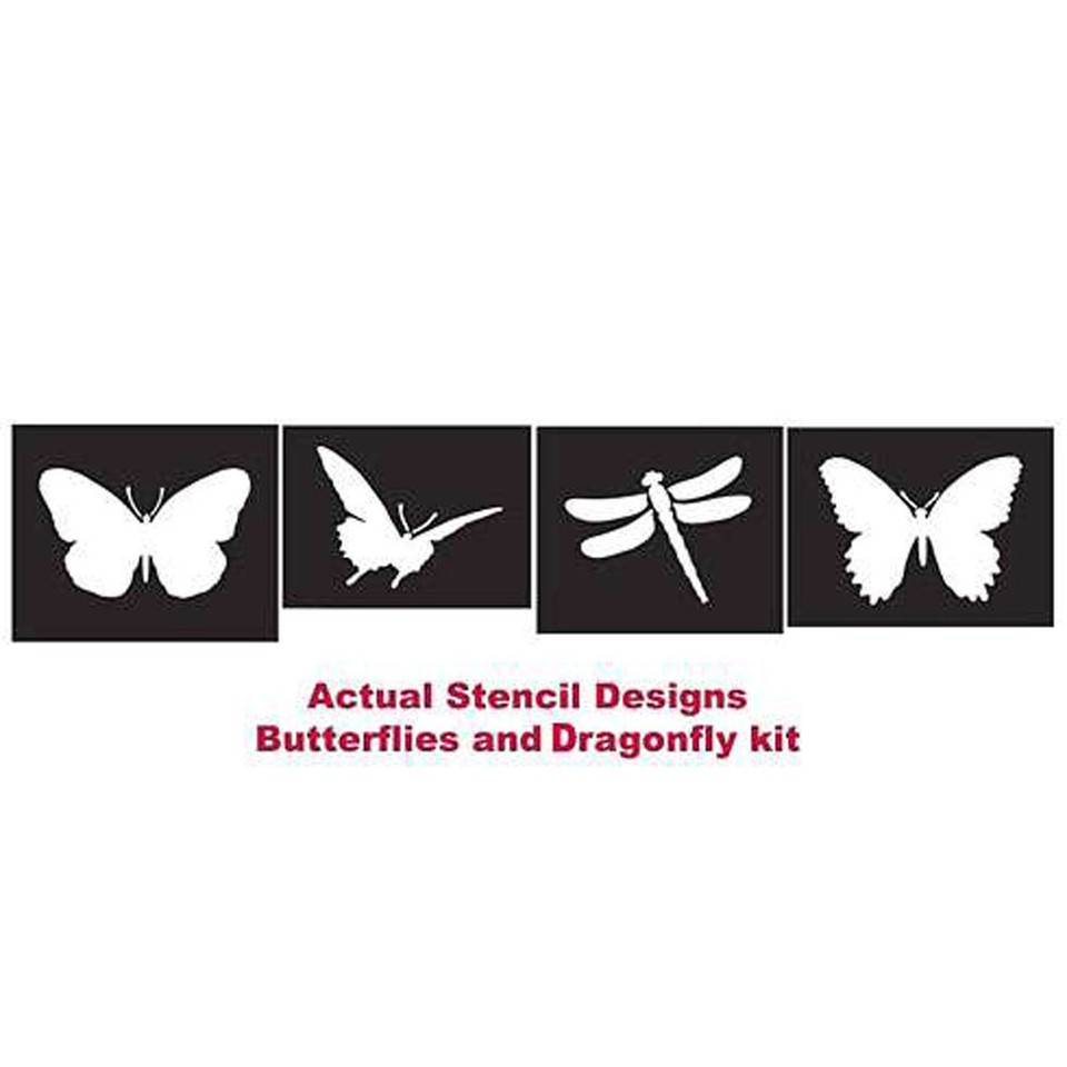 Butterfly and Dragonfly 4 Piece Stencil Kit - Fun Stencils for DIY Home ...