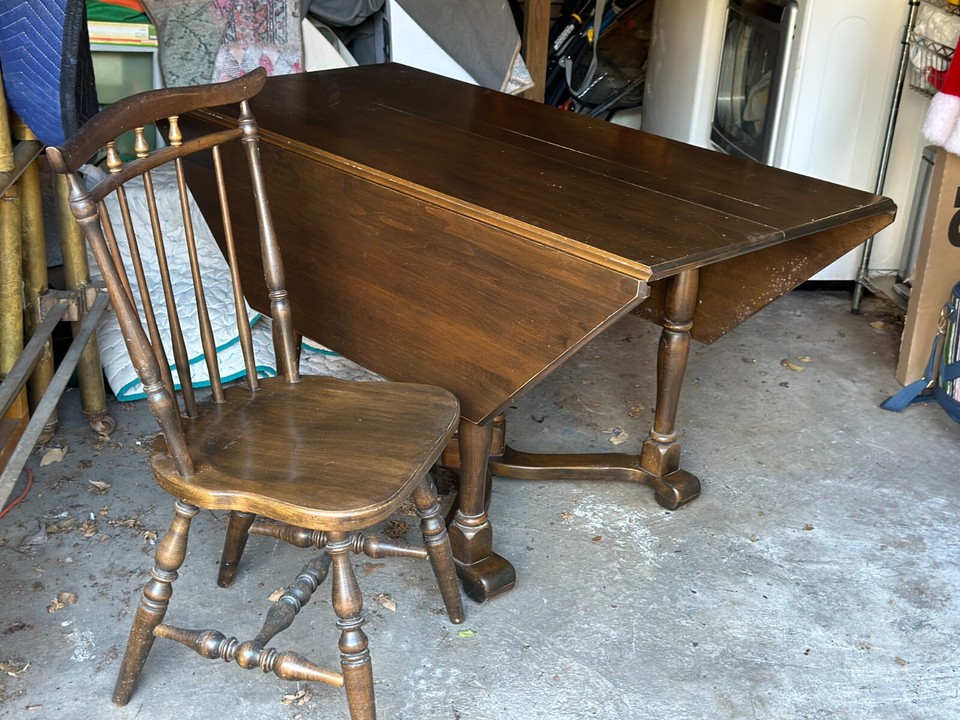 Antique Sprague Carleton Maple Dining Table w/ 2 Leaves and 4 Chairs | eBay
