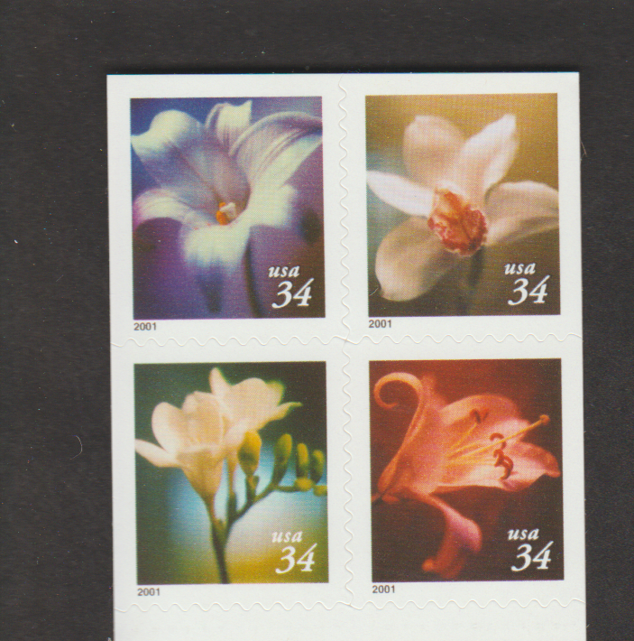2001 US 3487-3490 BOOKLET BLOCK OF 4 FROM 3490e 2-SIDED BOOKLET MNH | eBay