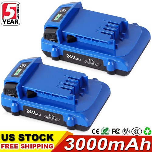 2x 3Ah For 24V Max Power Tool Lithium Battery KB624-03 KB524-03 0673802 ...