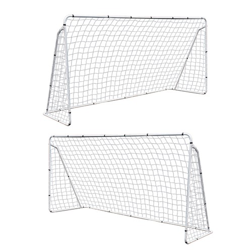 2PCS 12 x 6' Soccer Goal Weather-resistant Net Powder Coated Steel ...