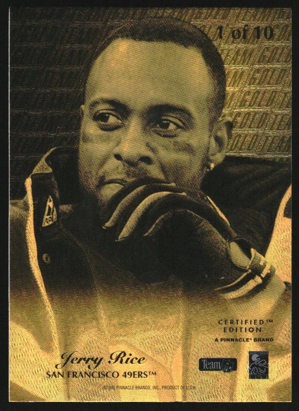 1995 Pinnacle Select Certified Gold Team #1 Jerry Rice | eBay
