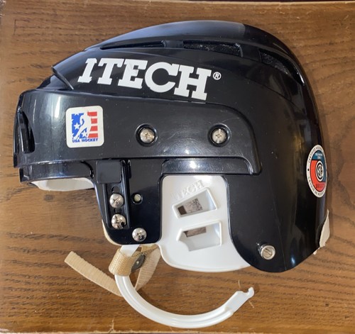 ITECH Vintage Black Hockey Helmet Size Medium with Full Mask | eBay