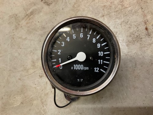 Small chrome plated motorcycle rev counter tachometer | eBay UK