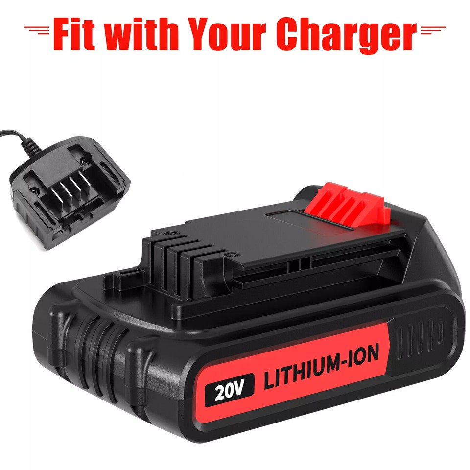 1-2Pack 20V Lithium-ion 3.0Ah Battery for BLACK+DECKER 20 Volt LBXR20 ...