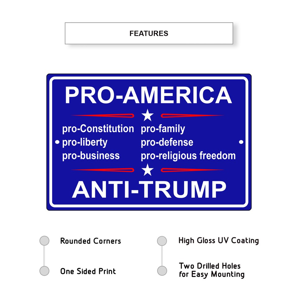 Pro-America Anti-Trump Vote For USA President Elections Aluminum Metal ...