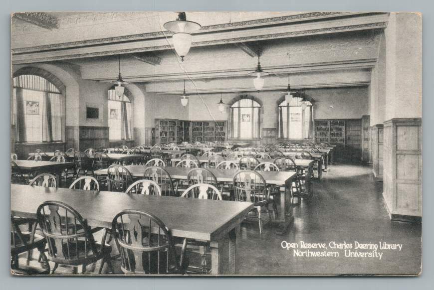 Deering Library NORTHWESTERN UNIVERSITY Vintage Evanston IL Interior ...