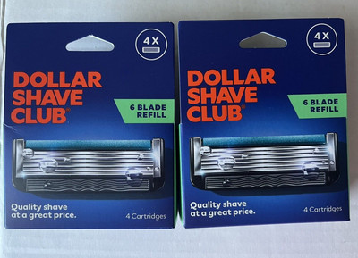 Two DSC Dollar Shave Club 6-Blade Razor Refill Cartridges - 4 Count ...