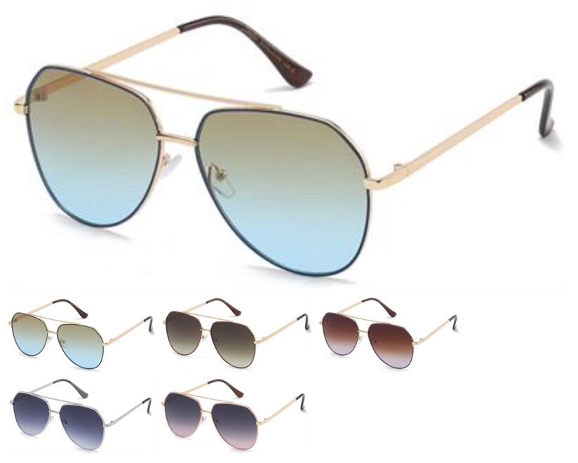 Giselle Modified Aviator Sunglasses w/Rim Accent (GSL28246) *NEW* *FREE ...