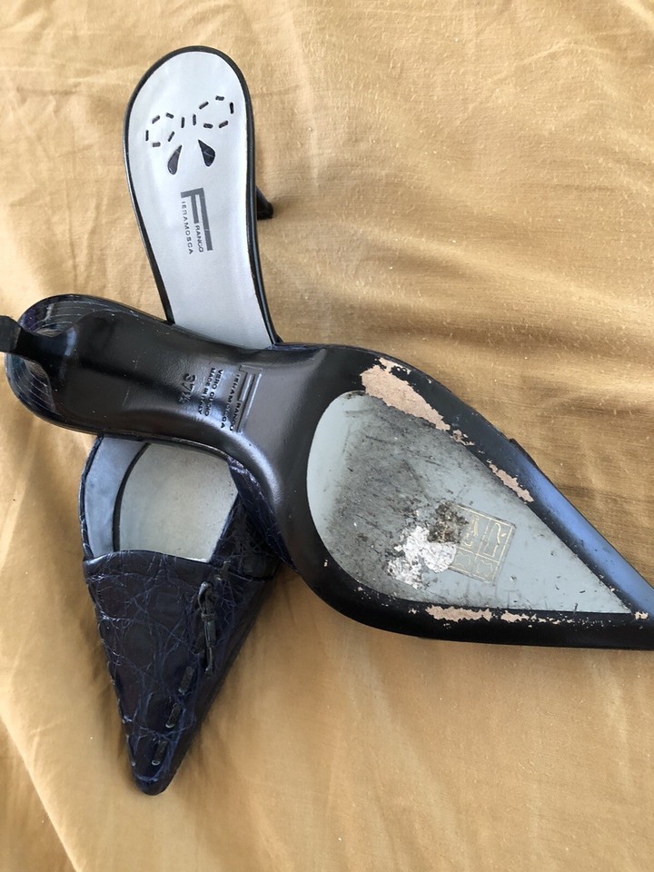 Franco Fieramosca Navy skin mules. Brand new. Size 7.5 | eBay