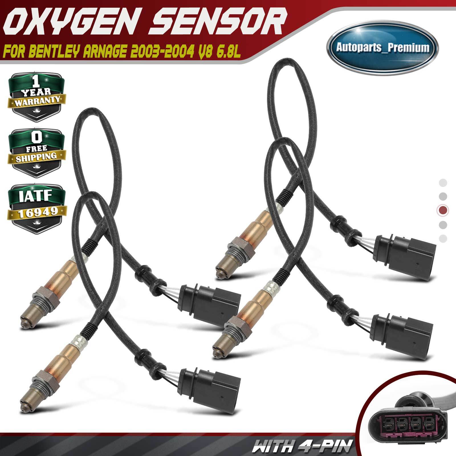 4x Upstream & Downstream O2 Oxygen Sensors for Bentley Arnage 2003 2004 ...