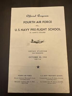 1943 Vintage College Football Roster For The Air Force vs The Us Navy ...