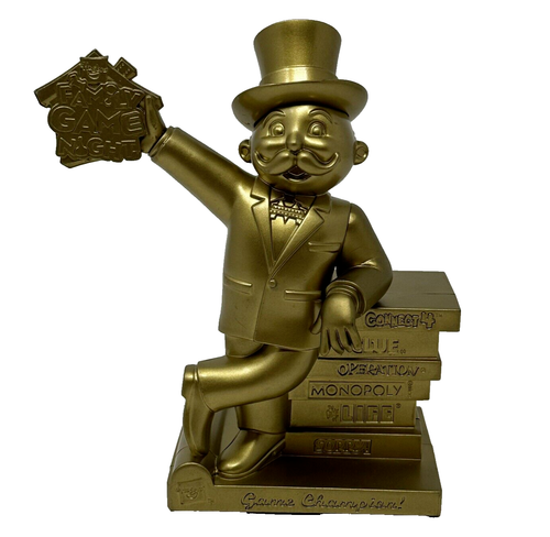 Mr Monopoly Banker Gold Trophy Family Game Night Champion Hasbro 2009 6 ...