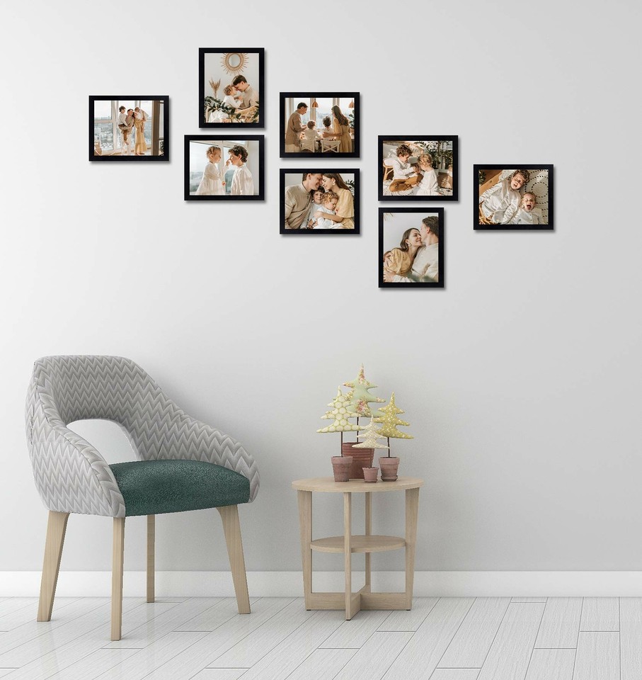 8 Pack 8x10 Picture Gallery Wall Frame Set Collage Tabletop Plastic ...
