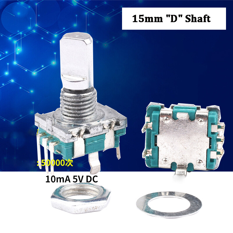 Rotary Shaft Encoder EC11 with push switch, 5 pin digital potentiometer ...