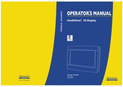 NEW HOLLAND INTELLIVIEW III DISPLAY V25 OPERATOR`S MANUAL | eBay