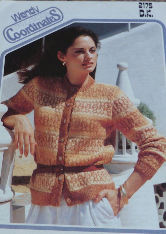 Original Wendy Knitting Pattern Lady's DK Fair Isle Cardigan No 2175 ...