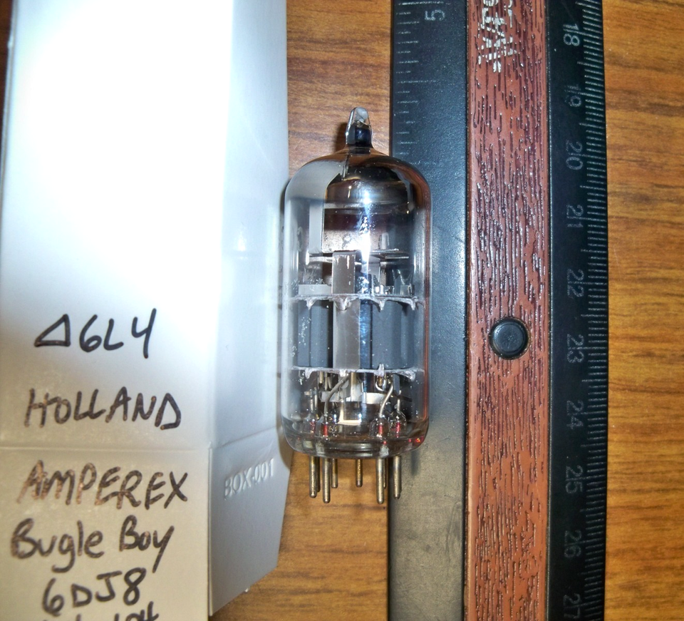 Strong AMPEREX Bugle Boy Gray Plate O Getter 6DJ8 -- ECC88 Tube - 104/ ...