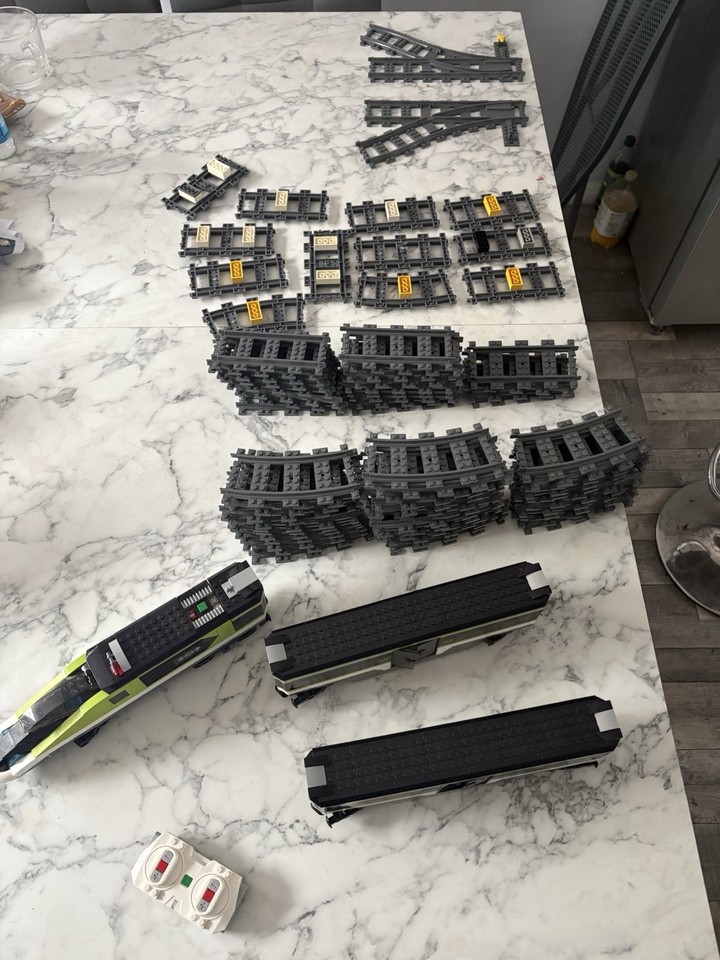 Lego Train With Loads Of Track (74 track pieces) plus original box ...