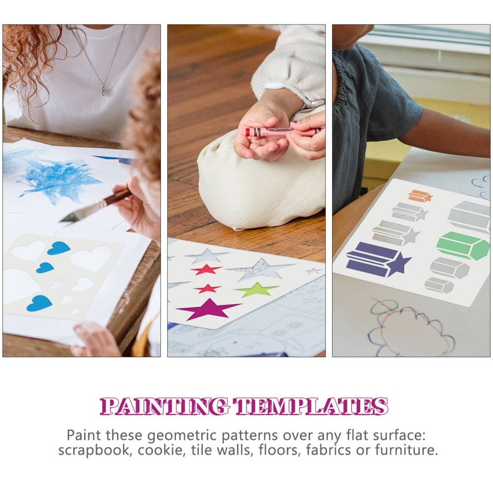 20 Pcs Geometric Stencils for Drawing Painting Template Geometry | eBay UK