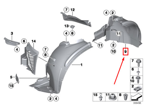 NEW BMW X5 E70 REAR LEFT INNER FENDER LHD 51717169413 7169413 ORIGINAL ...