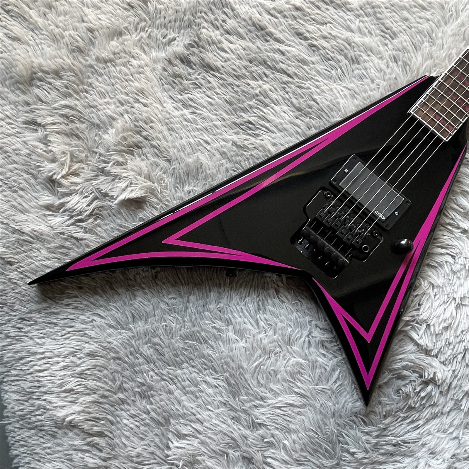 V Shape Black Electric Guitar Alexi Laiho Mahogany Solid Body 6 String ...