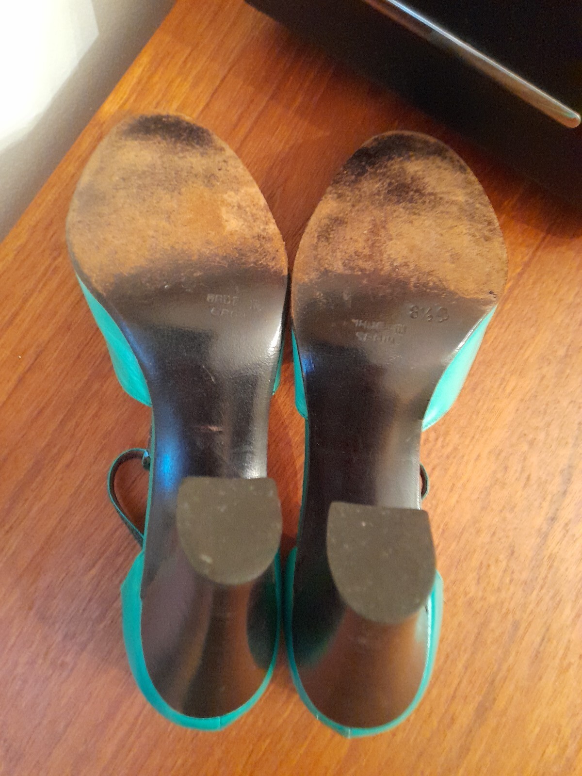 Vintage 60s 70s Vivaldi Emerald Green Leather Snakeskin High Heel Shoes ...