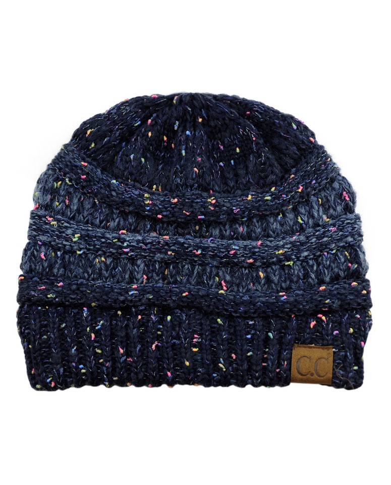 NEW! Genuine CC Beanie Colorful Confetti Soft Stretch Cable Knit Slouch ...