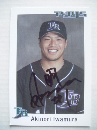AKINORI IWAMURA signed RAYS photo baseball card AUTO PIRATES A's ...