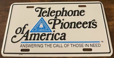 Vintage Telephone Pioneers of America Booster License Plate Answering ...