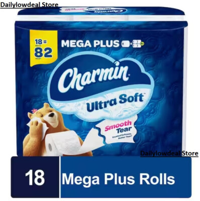 Charmin Ultra Soft Toilet Paper 18 Mega Plus Roll =82 Regular (252 ...