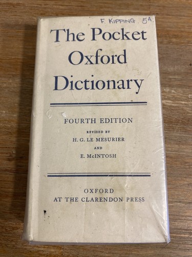 Pocket Oxford Dictionary Hardback, 1964 4th Edition Vintage | eBay
