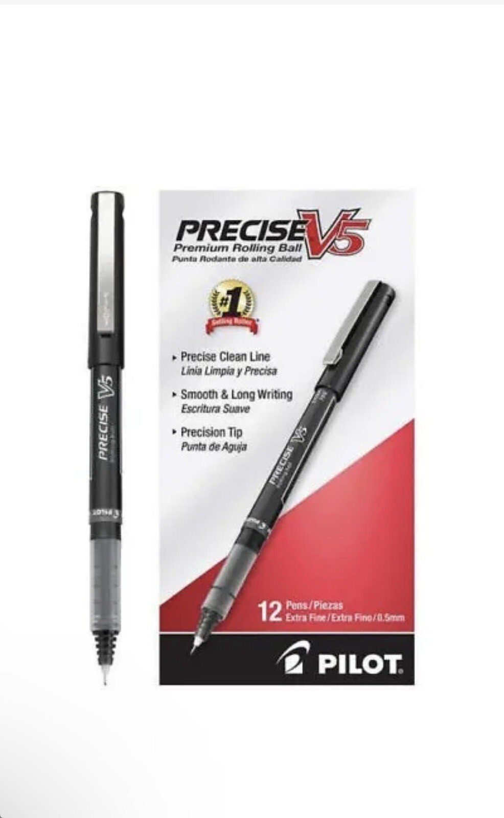 Pilot Precise V5 Stick Rollerball Pen, Extra Fine Point, Black, 12 ...