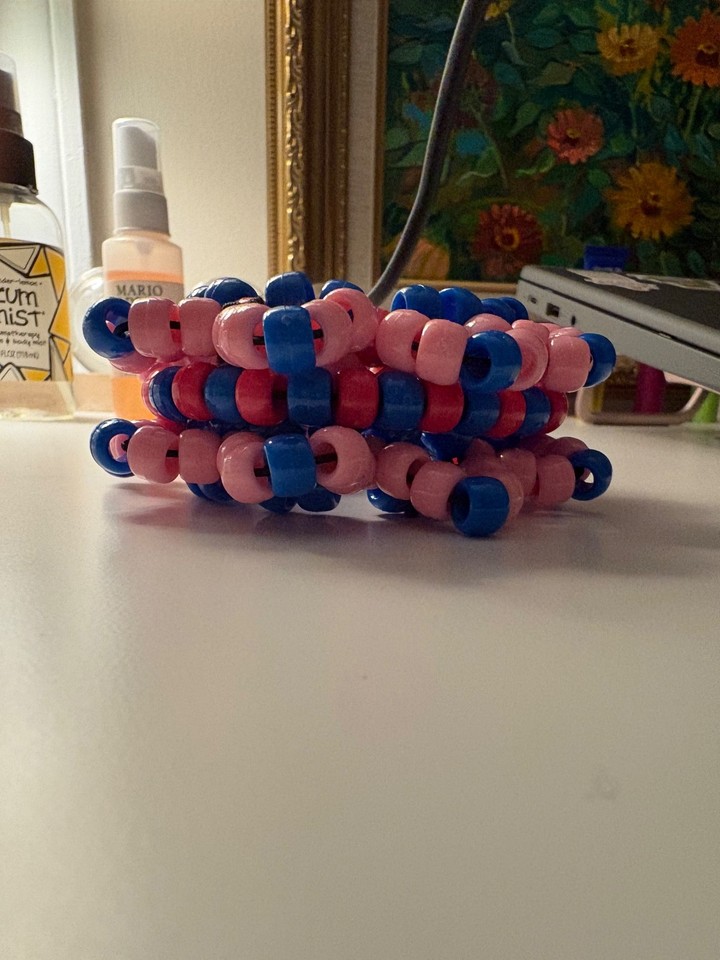 Blue and pink Kandi rotator cuff | eBay