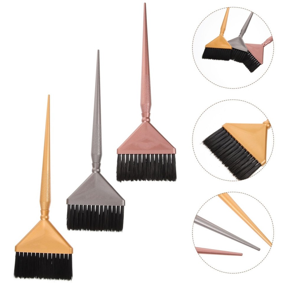3 Pcs Hair Color Application Brush Dye Comb Dyeing Tools Highlighting ...