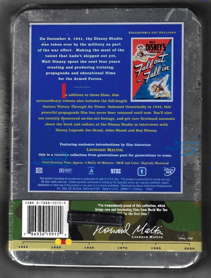 Walt Disney Treasures On the Front Lines DVD 2 Disc Set Watermark ...