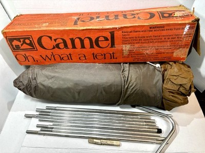 Vintage Camel Tent w/Aluminum Poles (Untested) In Box | eBay