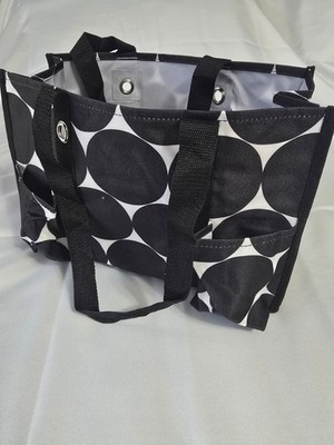 Thirty One Organizing Utility Tote Black White Big Dot Bag | eBay