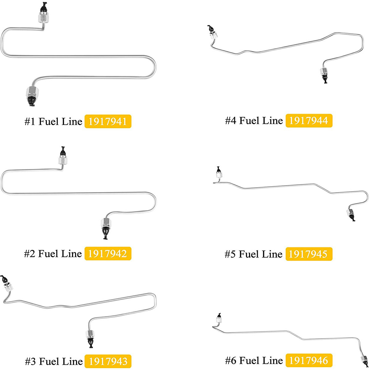 Fuel Injection Lines Kit for Caterpillar CAT 3406 3406B 3406C 980G 980F ...