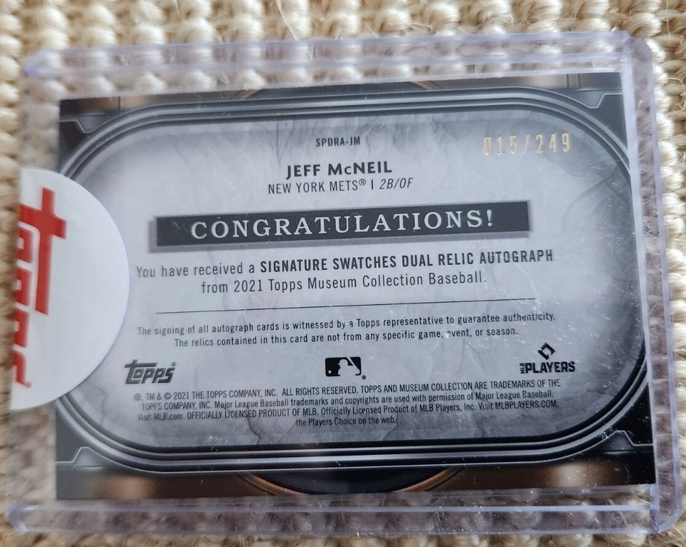 2021 Topps Museum Signature Swatches Dual Relic Autograph Jeff McNeil ...