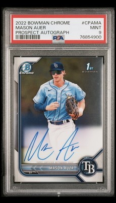 2022 Bowman Chrome 1st Auto Mason Auer Prospects #CPAMA Tampa Bay Rays ...