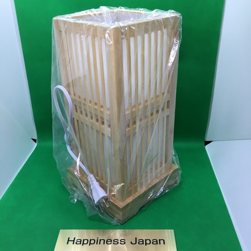 Japanese Style Table Lamp Stand Light Natural Bamboo Work Square ...