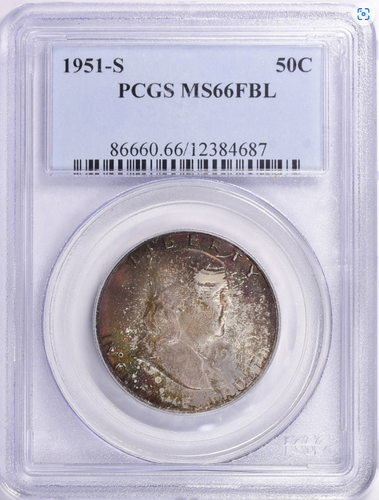 1951-S PCGS MS66FBL Full Bell Lines Franklin Half Dollar, PCGS $750 | eBay