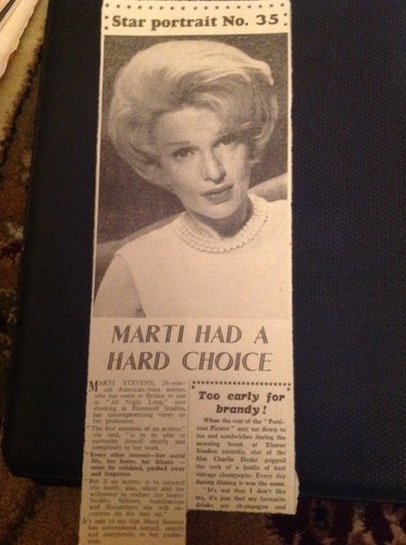 A3-7 Ephemera 1961 Article Marti Stevens Actress All Night Long | eBay