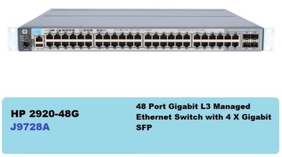 HP 2920-48G 48Port Gigabit Switch J9728A - GRADE A - 6MTHS RTB WARRANTY ...
